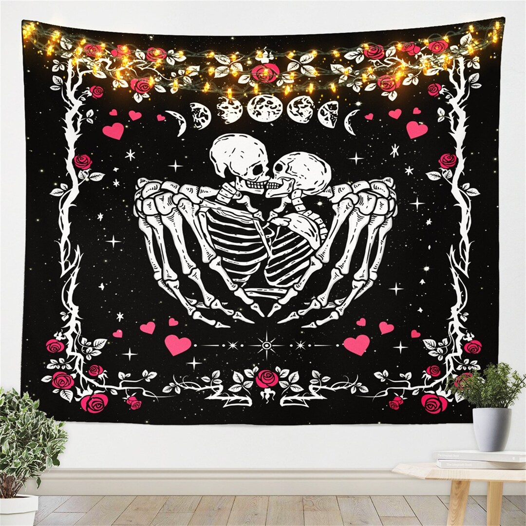 Skeleton Couples Bohemian Tribal Tapestry Gothic Skull Exotic - Etsy