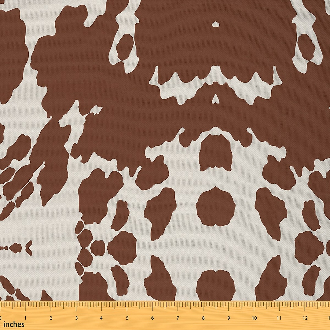Cow Fur Pattern Fabric by the Yard, Rustic Farm Animal Skin Print ...