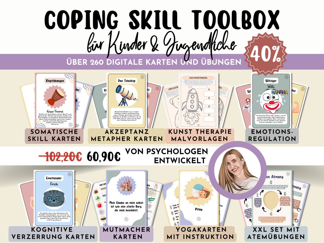 Coping Skills Toolbox Children Therapy Material Emotions Social Worker ...