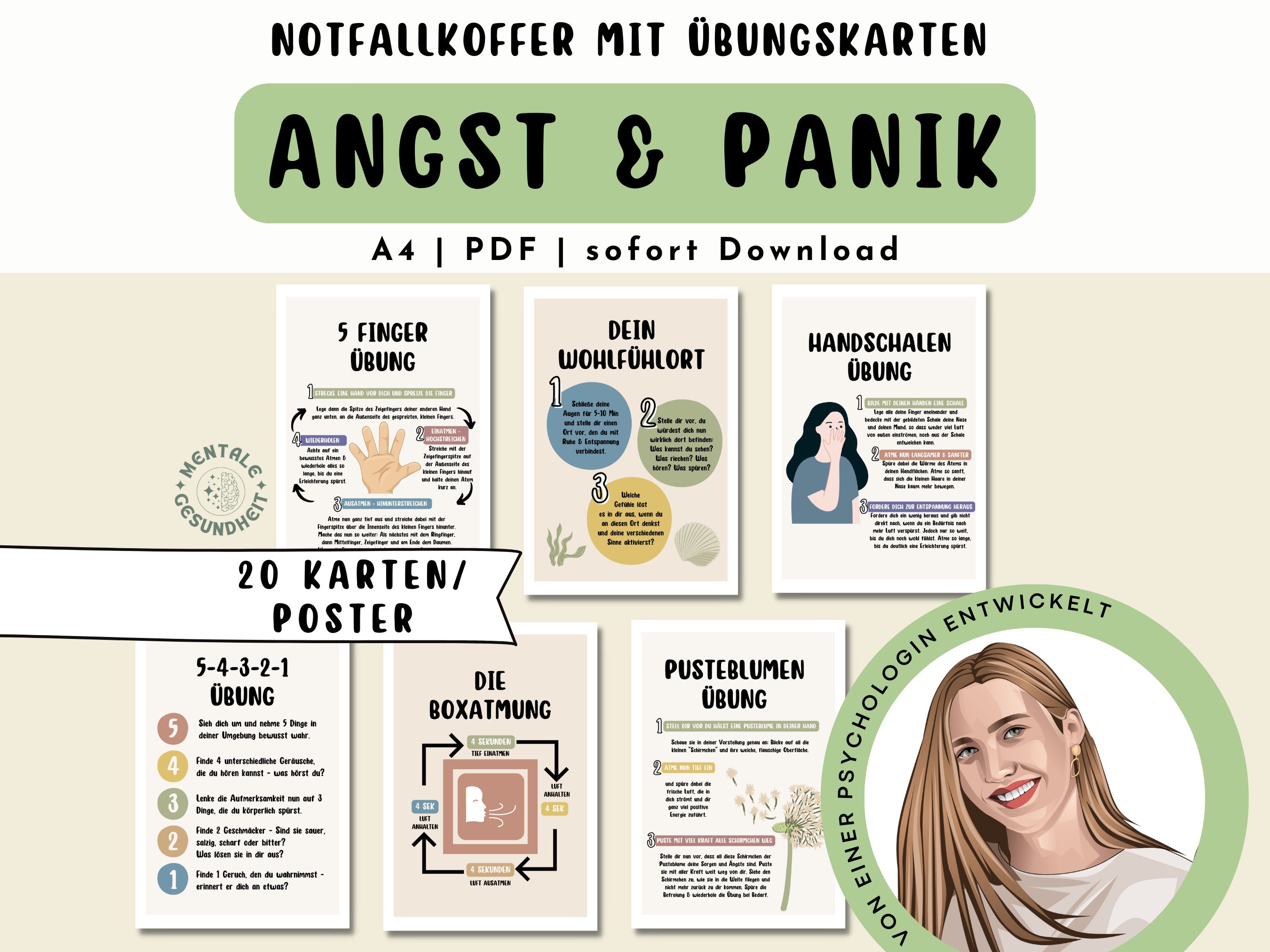 Notfallkoffer Angst & Panik · Therapie Karten, Poster · Coaching ...