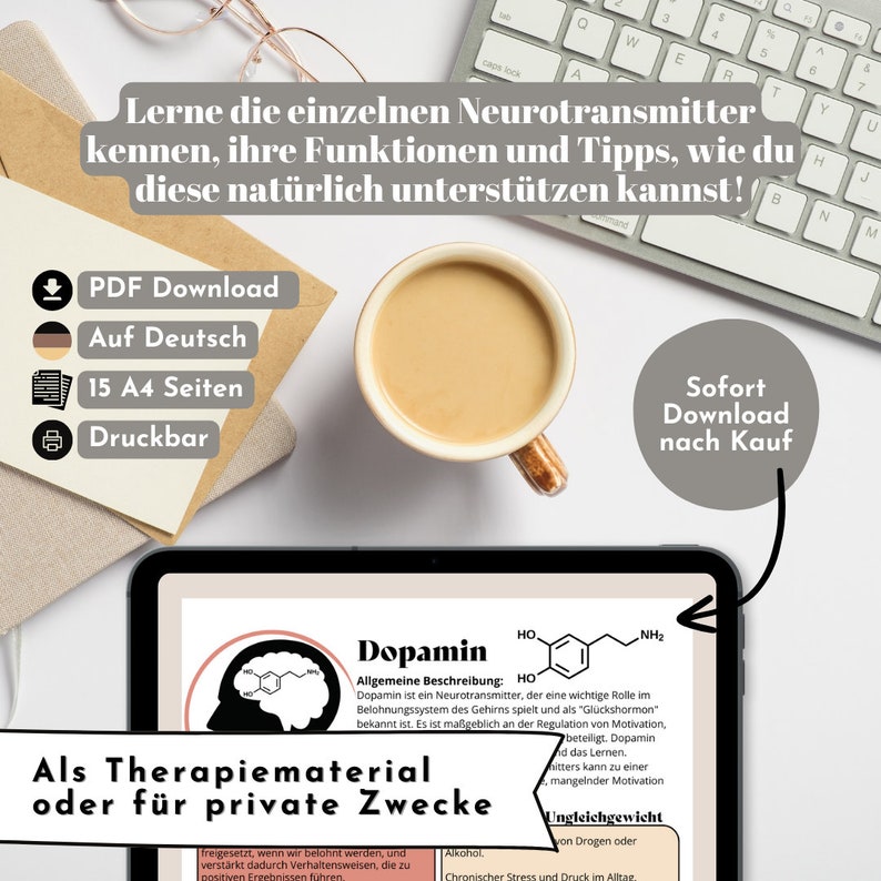 Neurotransmitter Psychoeducation Therapy Poster for Psychotherapy ...