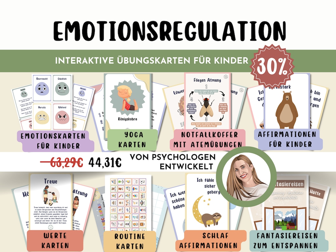 Emotion Regulation Cards for Children to Print Out Emotions & Feelings ...