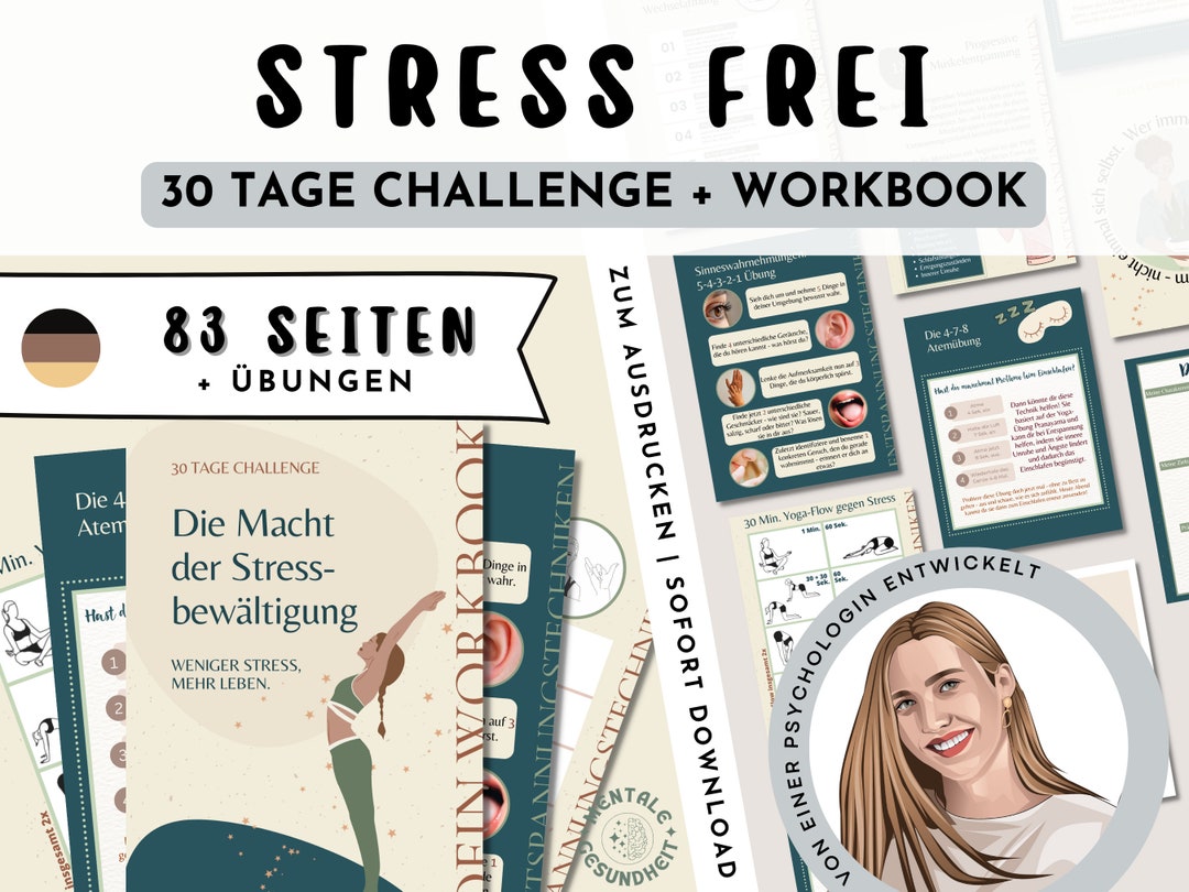 Stress Journal Digital Download Pdf Relaxation Gift Woman Self-love ...