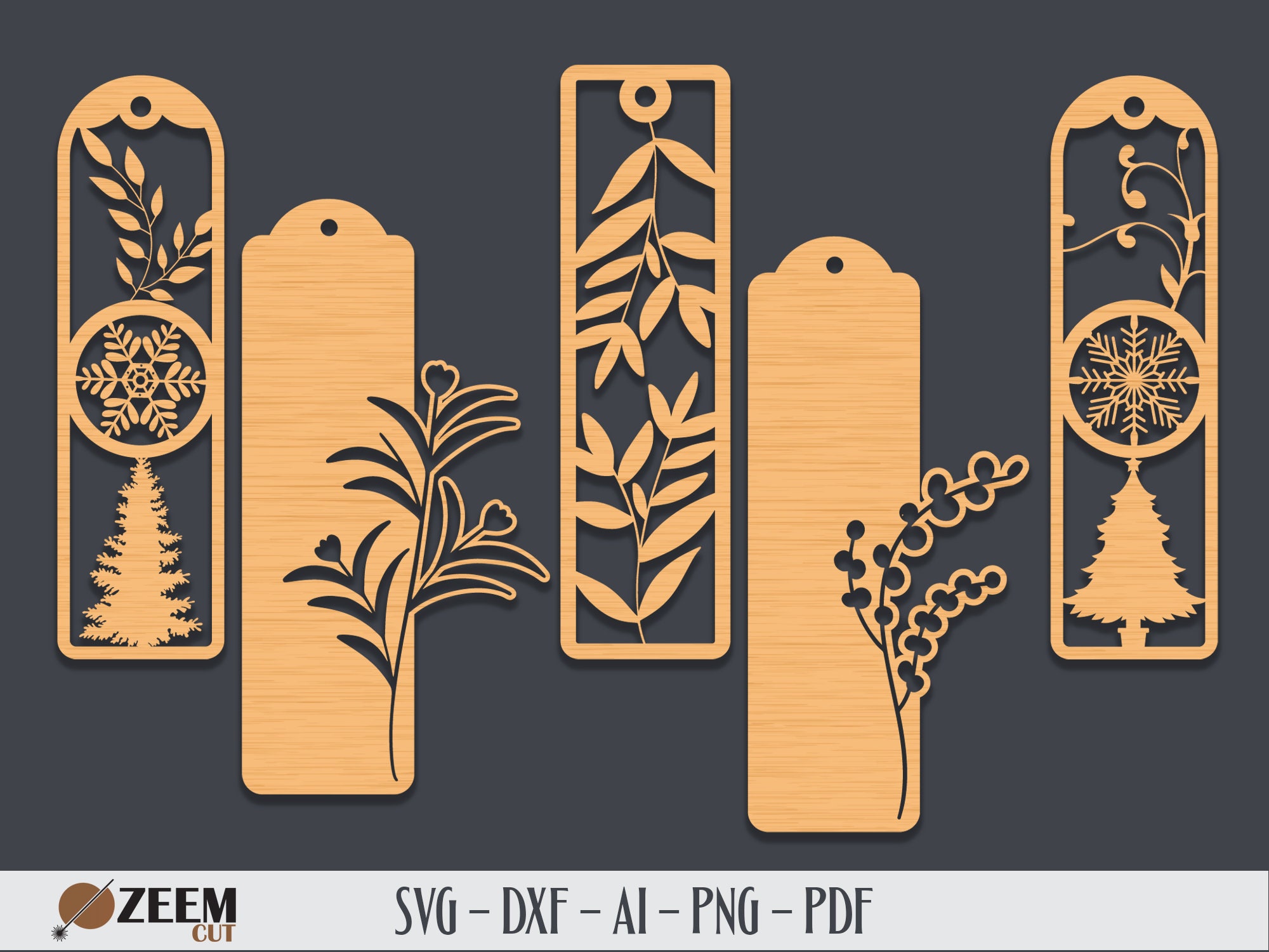 100 Bookmark Laser Cut SVG Files Template for Glowforge CNC - Etsy
