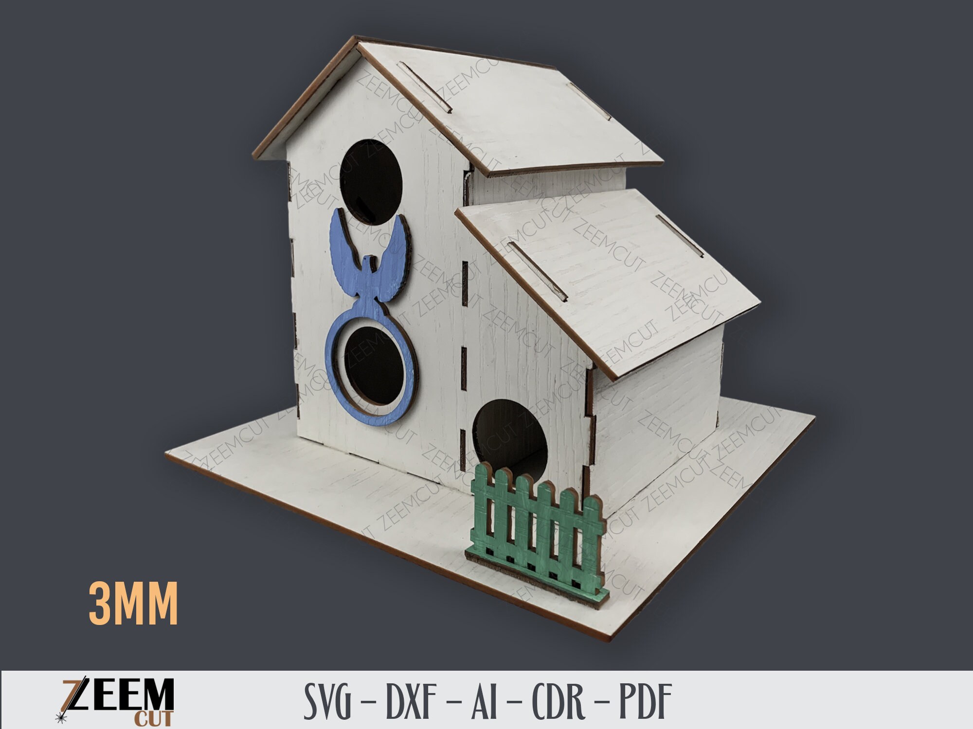Bird House SVG Laser Cut Files Template for Glowforge, CNC Routing and ...