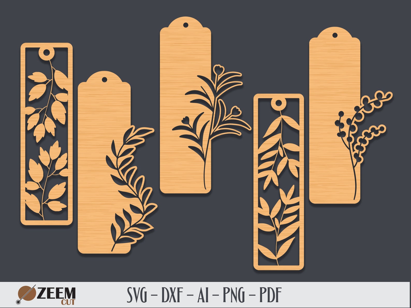 30 Floral Bookmark Laser Cut SVG Files Template for Glowforge, CNC ...