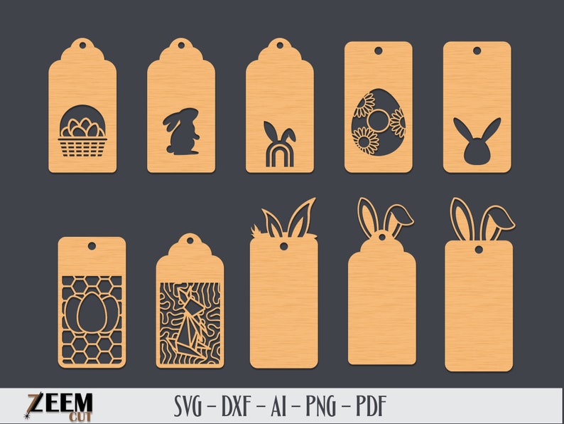 20 Easter Gift Tags Laser Cut SVG Files Template for Glowforge, and ...