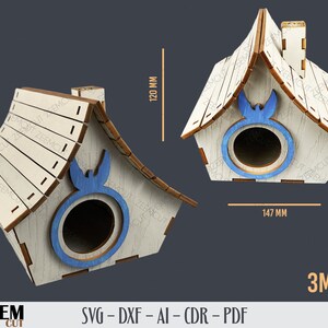 6 Bird House SVG Laser Cut Files Template for Glowforge, CNC Routing ...