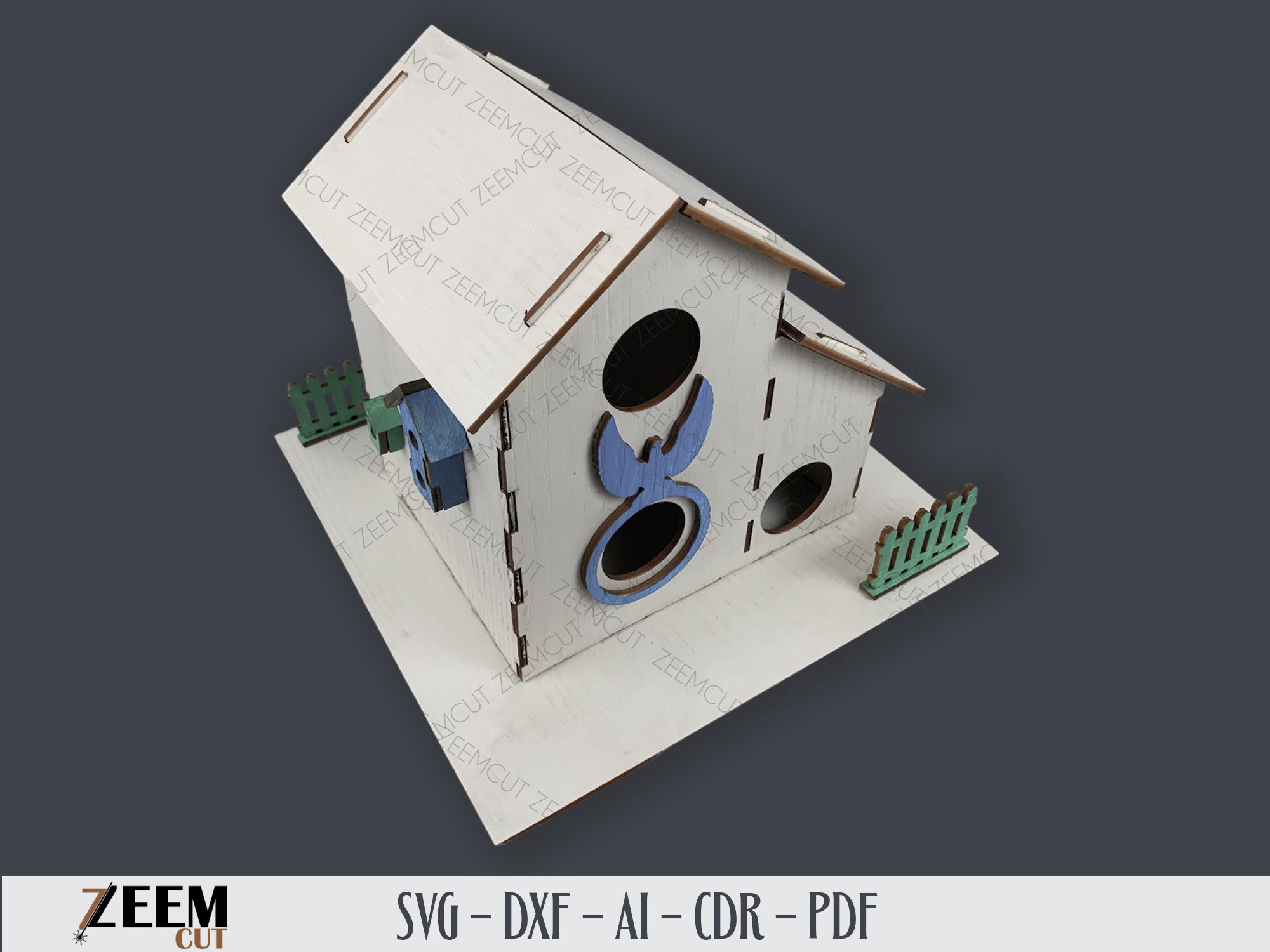 Bird House SVG Laser Cut Files Template for Glowforge, CNC Routing and ...
