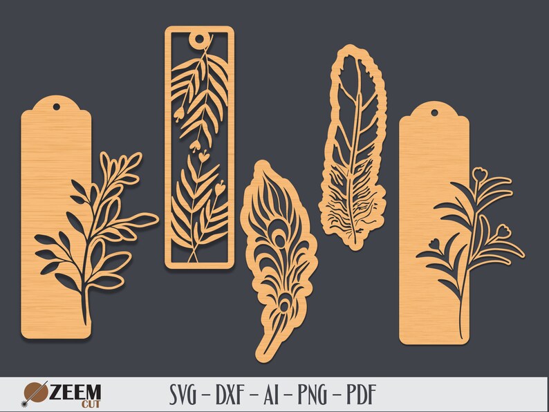 30 Floral Bookmark Laser Cut SVG Files Template for Glowforge, CNC ...