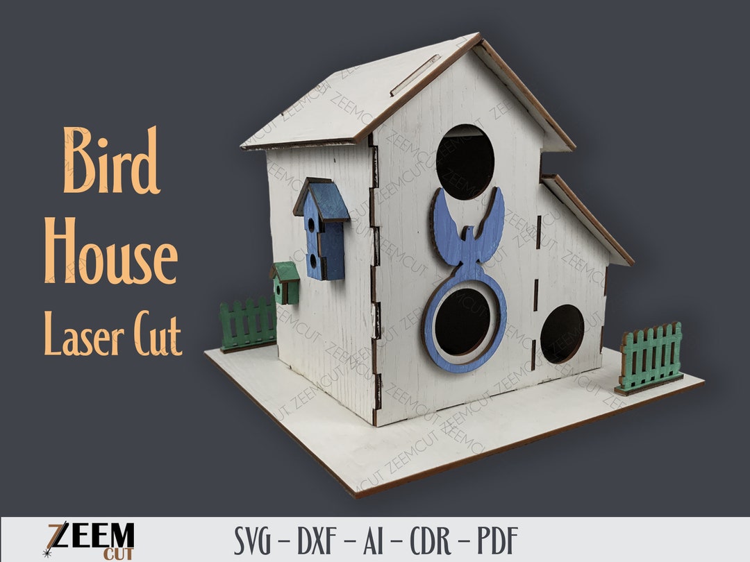 Bird House SVG Laser Cut Files Template for Glowforge, CNC Routing and ...