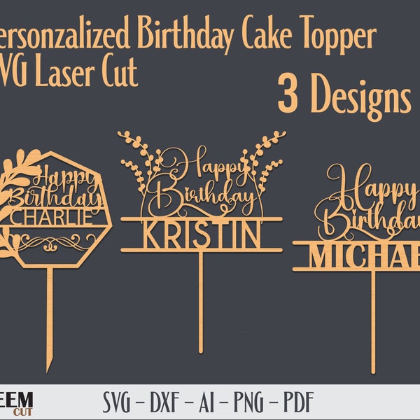Personalized Cake Toppers Laser Files - Etsy