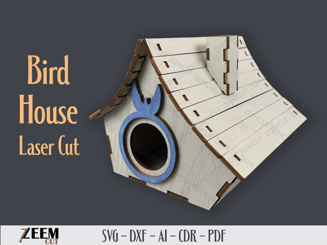 Bird House SVG Laser Cut Files Template for Glowforge CNC - Etsy