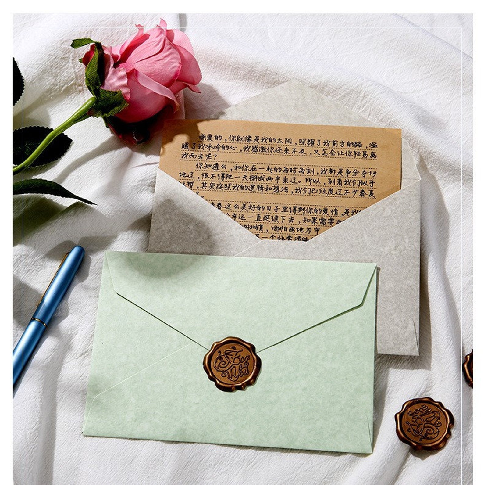 Sheep Parchment Envelope Letter Set With Lacquer Seal Romantic Retro ...