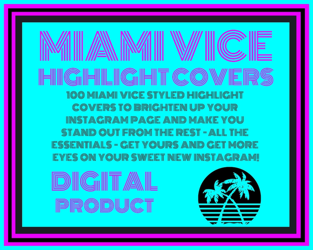 Miami Vice Style Instagram Highlight Covers - Unique Social Media ...