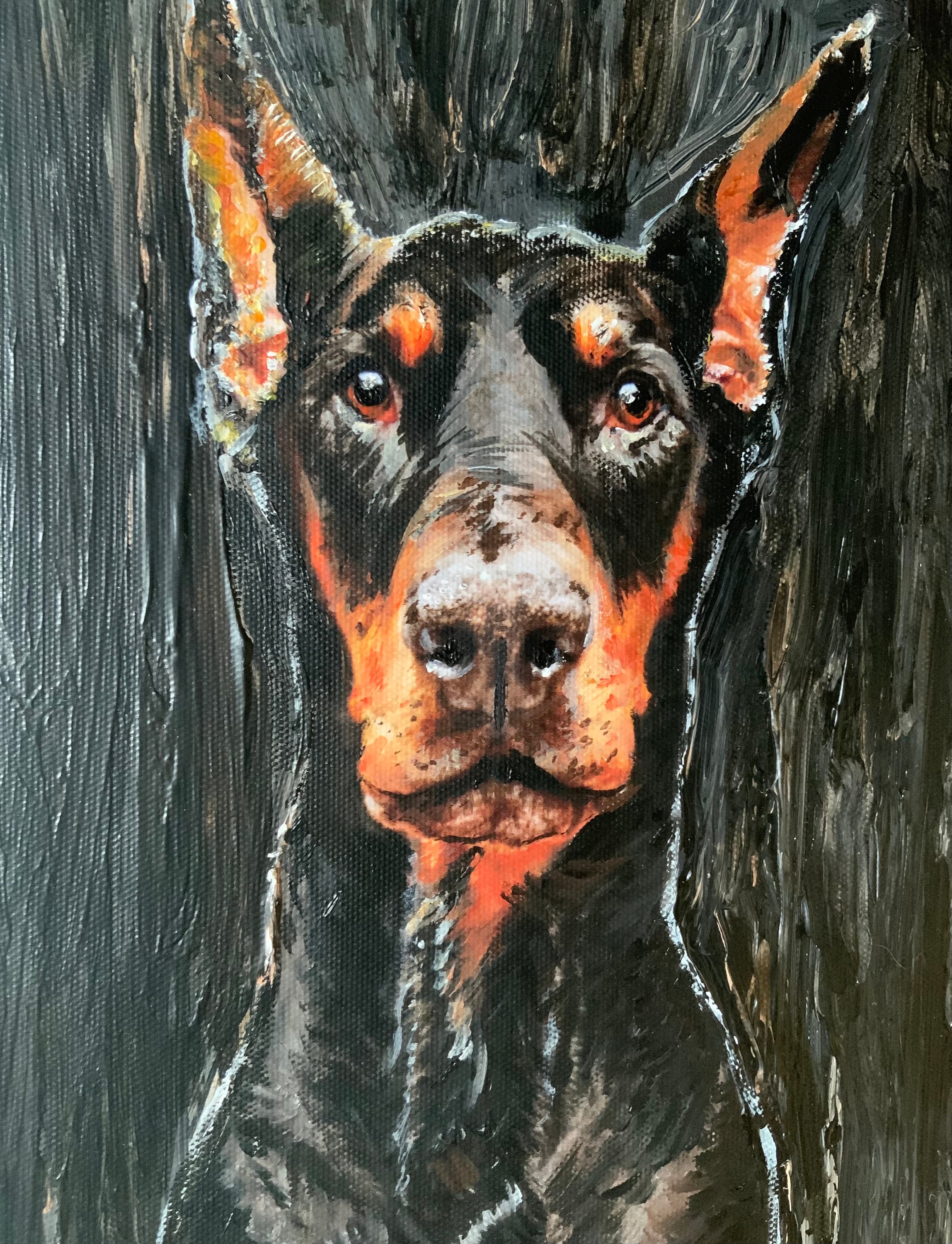 Rottweiler Acrylic Painting Original Pet Dog Portrait Gift - Etsy