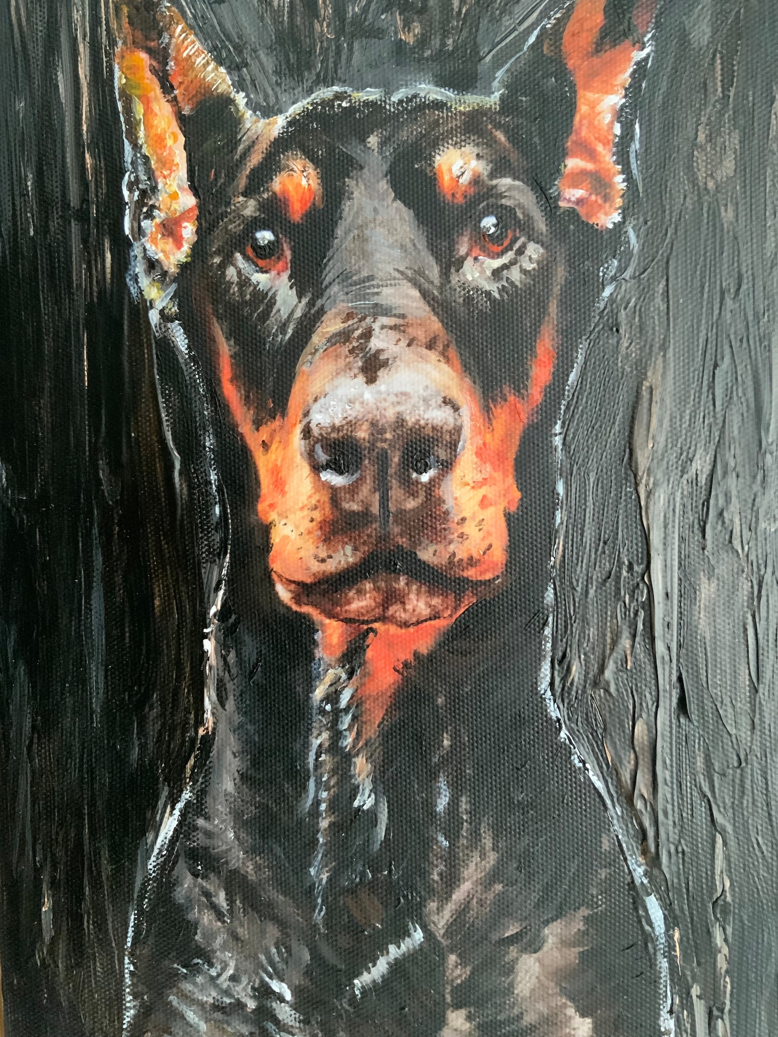 Rottweiler Acrylic Painting Original Pet Dog Portrait Gift - Etsy
