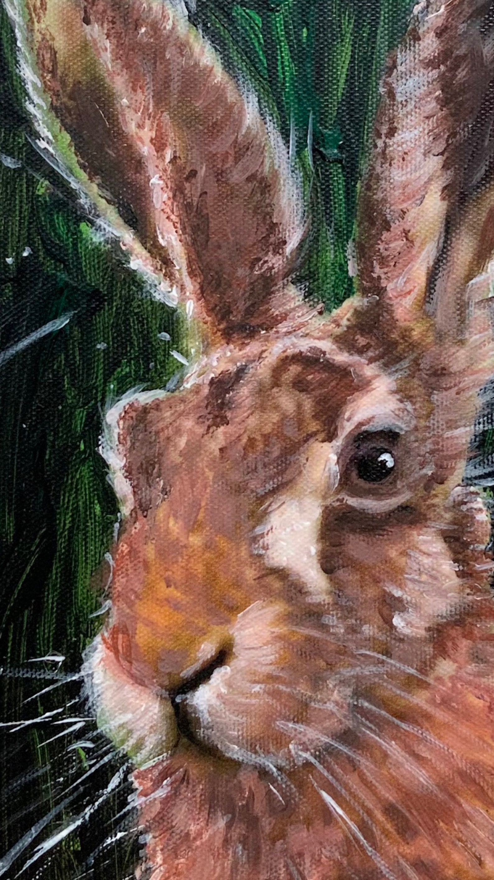 Acrylic Original Rabbit Acrylic Painting Gift Art Animal Lover Pet Home ...