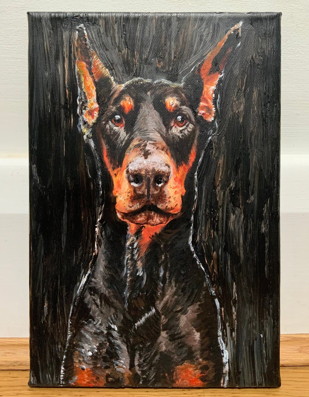 Rottweiler Acrylic Painting Original Pet Dog Portrait Gift - Etsy