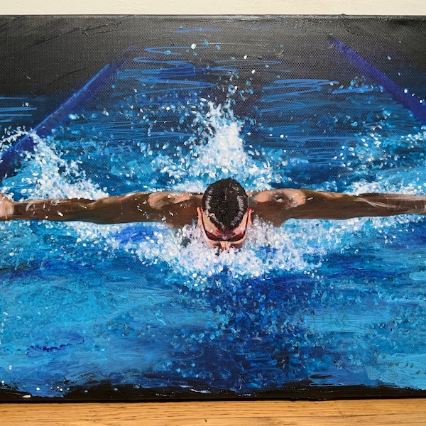 Swimmer Painting - Etsy