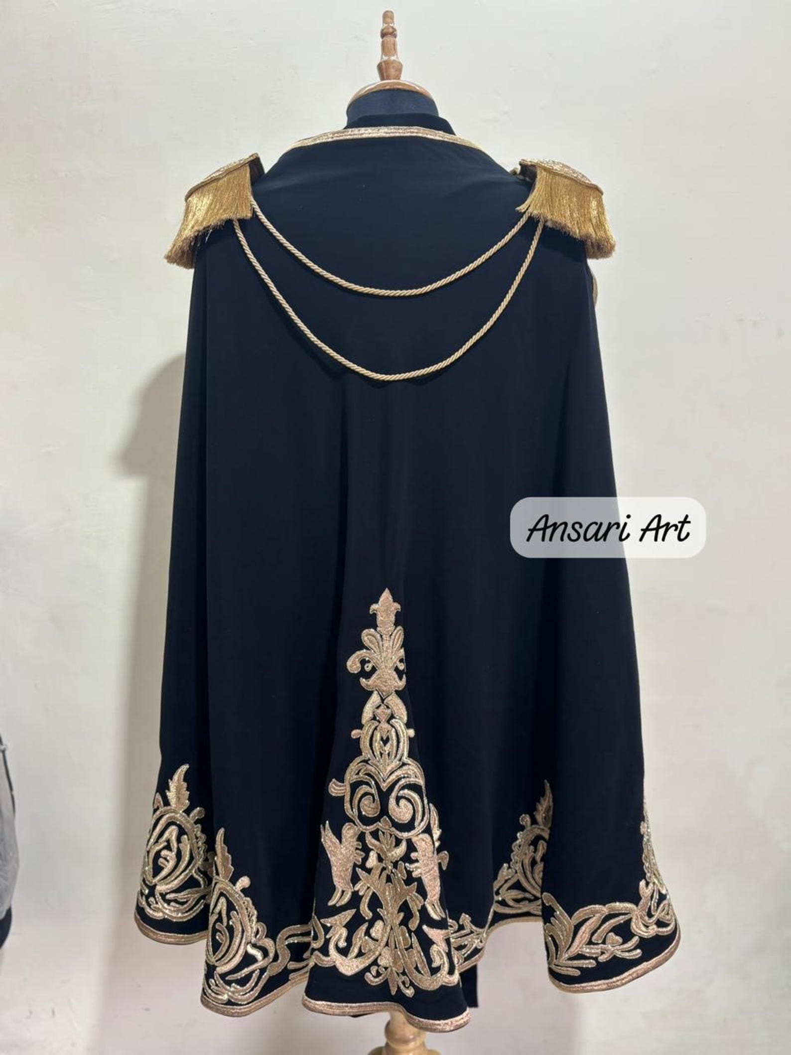 Royal Prince Costume Men, Black and Gold Military Suit, Fantasy King ...