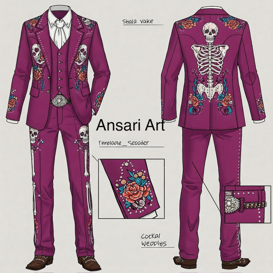 Embroidered Rhinestone Cowboy Suit: Purple Western Nudie Outfit - Etsy