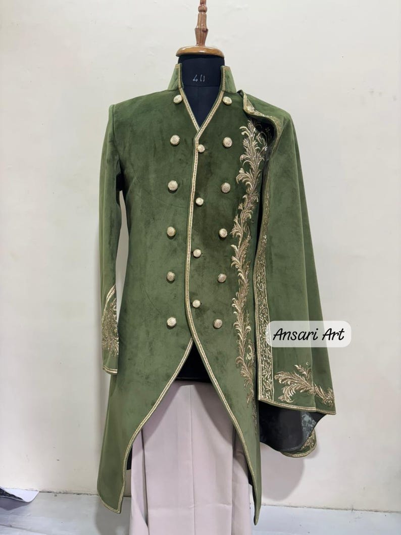 Regal Red Velvet Military Jacket, Silver Embroidered Cosplay Coat ...