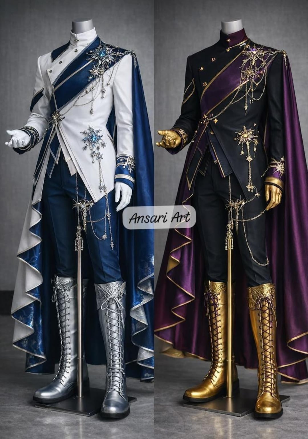 Royal Star Cosplay Costume With Cape - Men's Galactic Prince Uniform ...