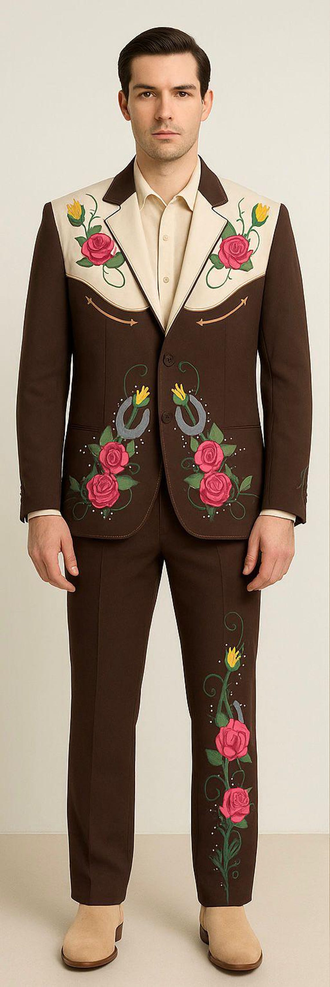 Embroidered Rhinestone Cowboy Suit: Bespoke Western Wedding Groom ...