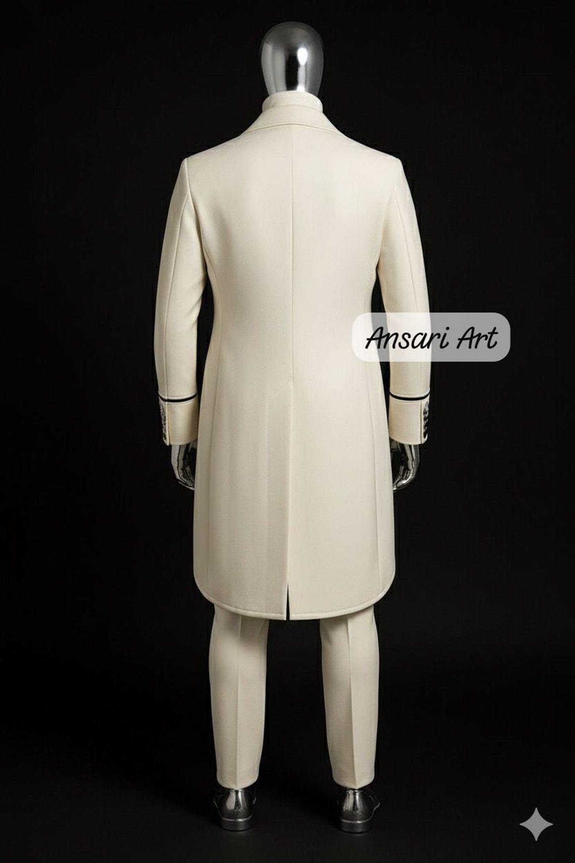 Luxury Cream Groom Suit With Embroidered Detailing & Cape | Regal ...