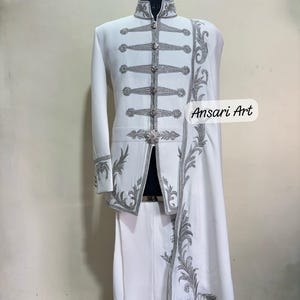 Men Gothic Prince Costume. Black Velvet Gold Embroidered Military Tunic ...