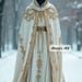 White/ivory Hooded Wedding Cloak With Gold Embroidery | Luxury Winter ...