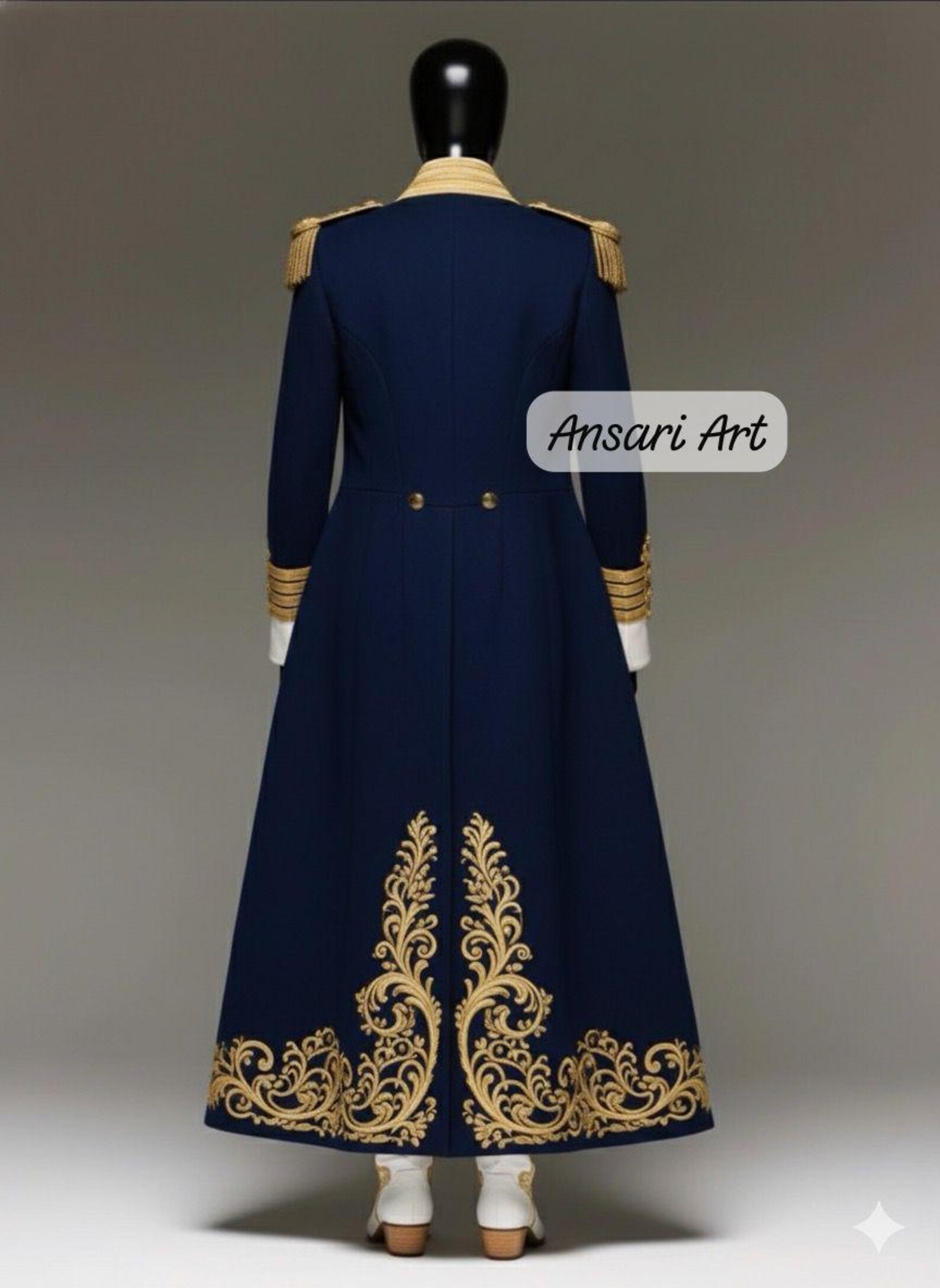 Bespoke Blue and Gold Hussar Jacket, Formal Wedding Suit Coat ...