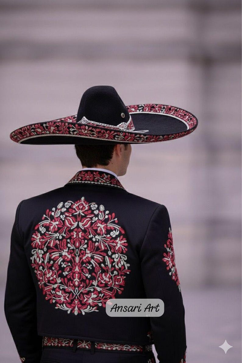 Luxury Charro Suit for Men | Floral Embroidered Mariachi Wedding Suit ...