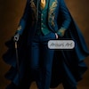 Royal Blue Prince Costume Men’s Regal Tailcoat With Embroidered Cape ...