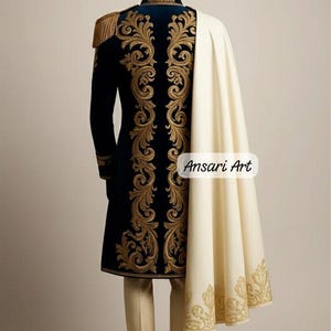 Men Royal Blue Velvet King Costume. Gold Embroidered Frock Coat & Cape ...