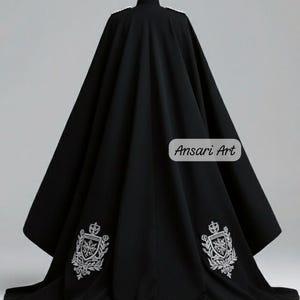 Black & White Royal Military Cape, Custom Silver Embroidered Hussar ...