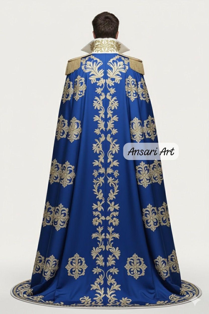 Königlicher weißer Anzug und blaues Umhang-Set, Custom Prince Cosplay ...