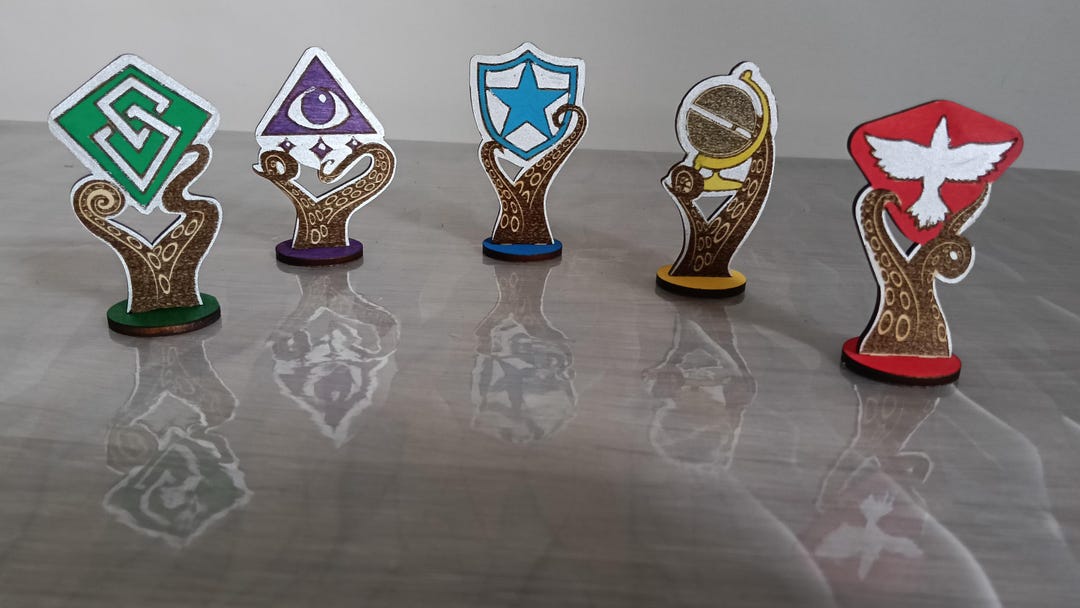 Arkham Horror Character Token, 5-piece Wooden Set - Etsy