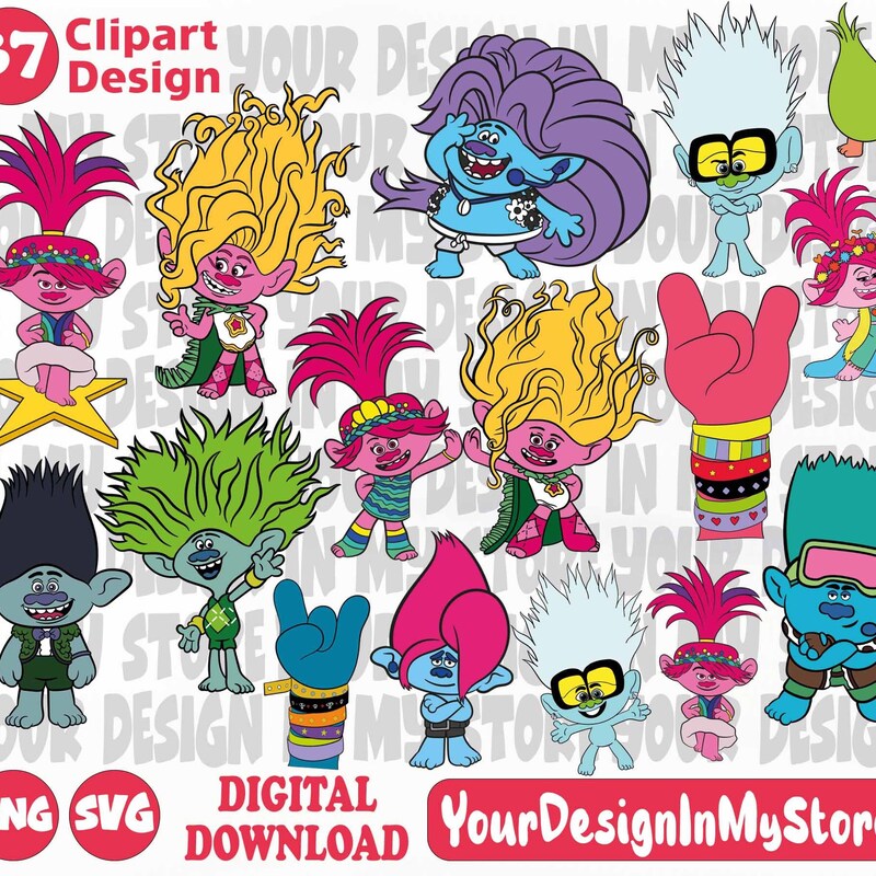 Trolls Movie Svg - Etsy