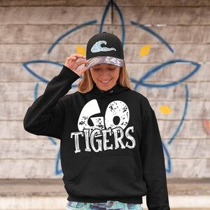 White Distressed Let's Go Tigers Png Design for Shirt. Mascot Team ...