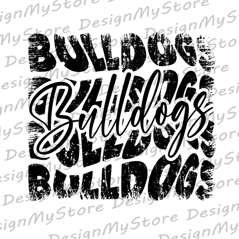 Distressed Bulldogs Mascot PNG – Team Pride Sublimation Design for Game ...