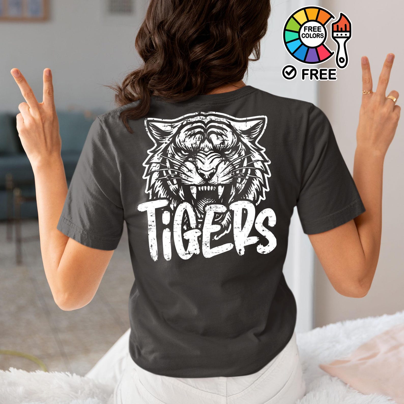 Distressed Tigers Mascot PNG – Custom Team Pride Design for Sublimation ...