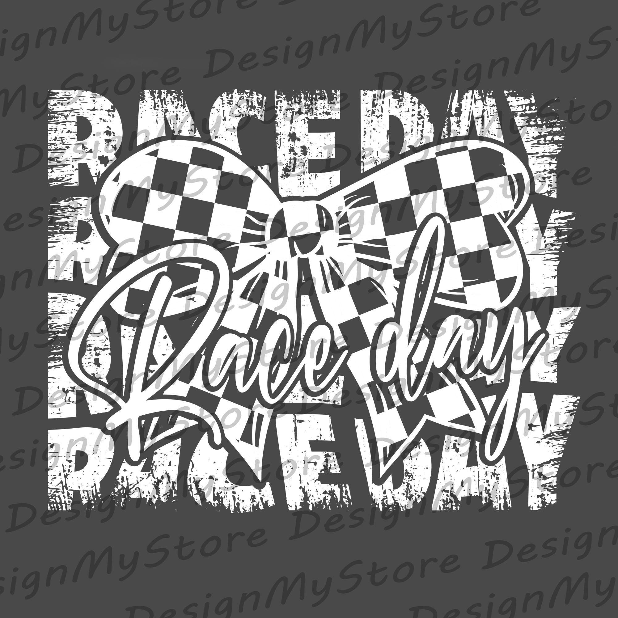 Race Day PNG With Checkered Bow, Racing Shirt Sublimation Design, Drag ...