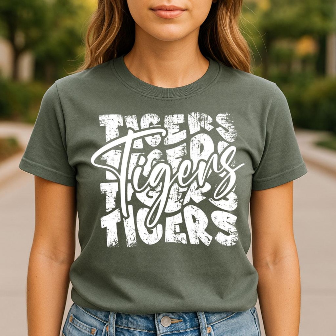 Tigers Mascot PNG Distressed, Bold Grunge School Spirit Design, Game ...