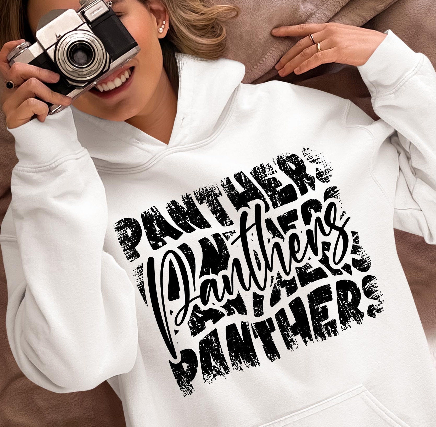 Distressed Panthers Png Design for Shirt. Go We Are Panther Mascot Team ...