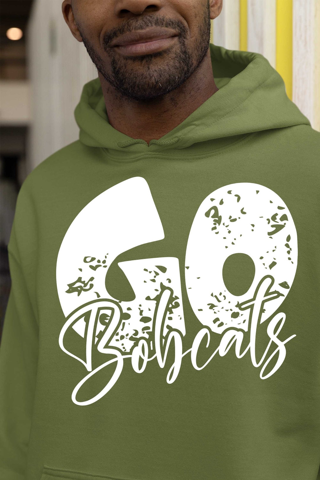 Distressed Let's Go Bobcats Black and White Png Printable Design for Shirt. Bobcat Mascot Team ...