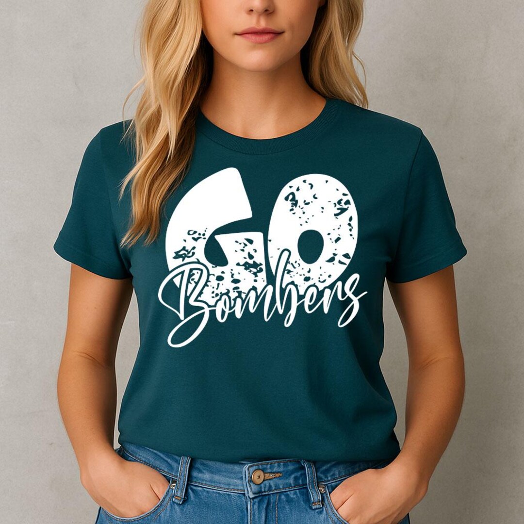 Let’s Go Bombers PNG for Shirts – Distressed Mascot Printable Design ...