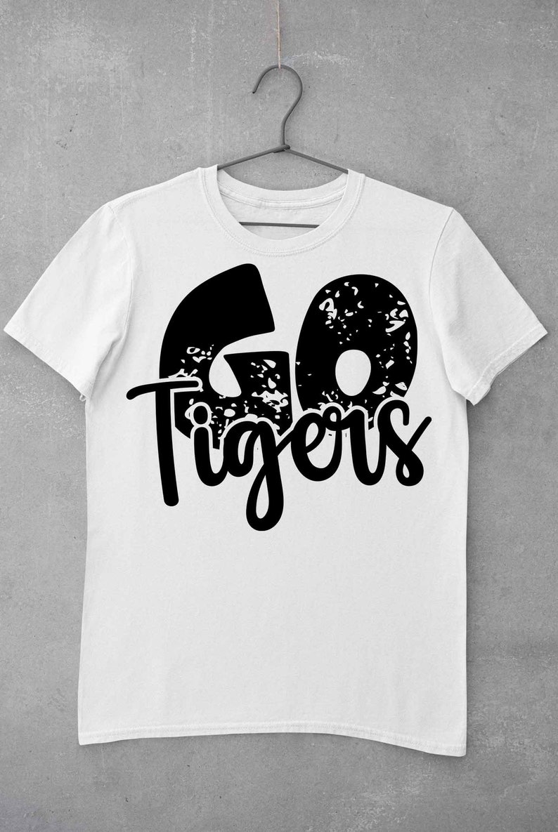 Distressed Let's Go Tigers Png Printable Design for Shirt. Black Tiger ...