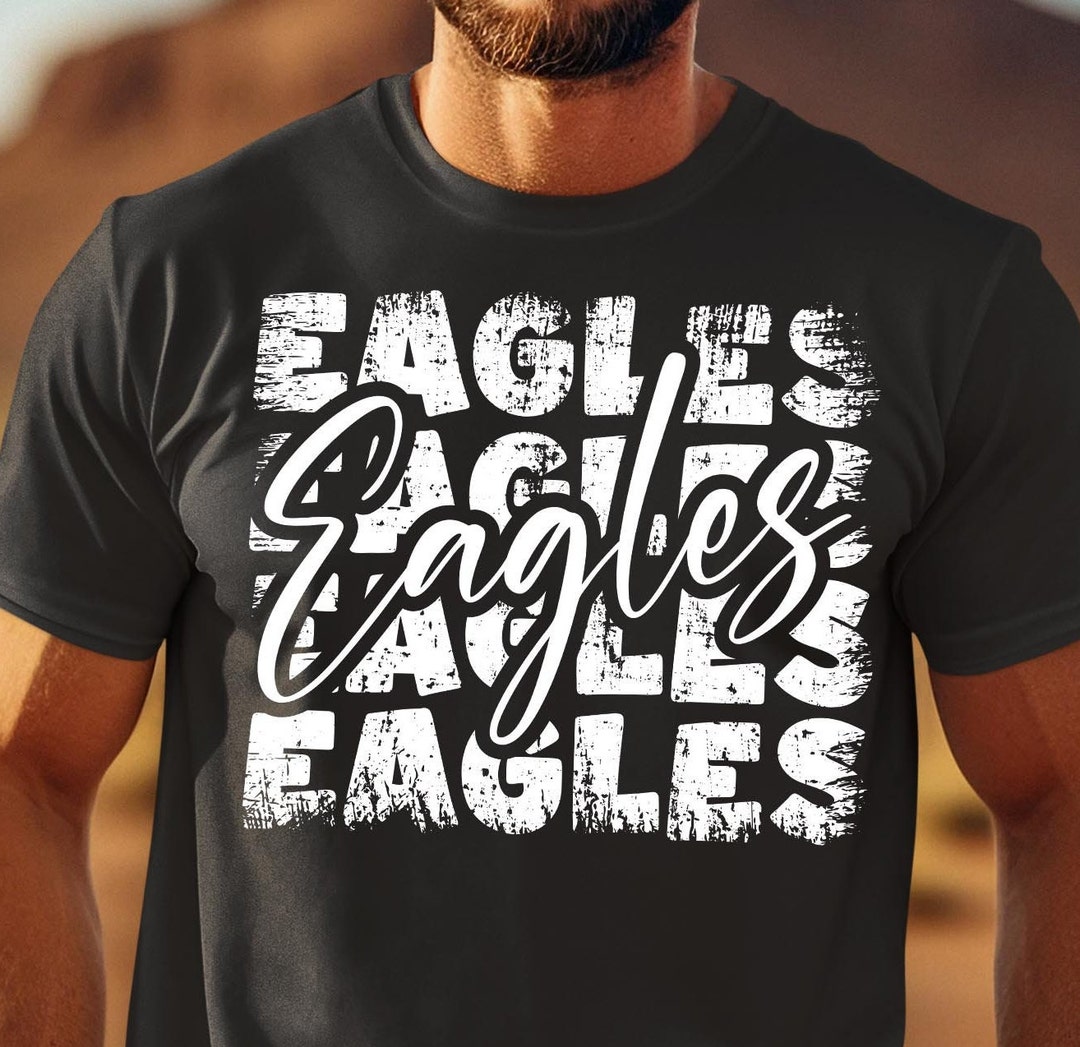 White Distressed Eagles Png Design for Shirt. Go We Are Eagle Mascot ...